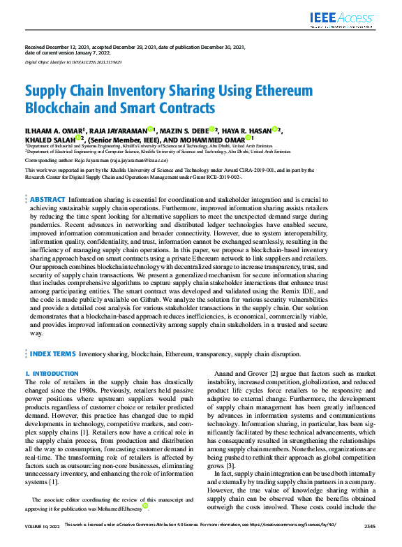 (PDF) Supply Chain Inventory Sharing Using Ethereum Blockchain and ...