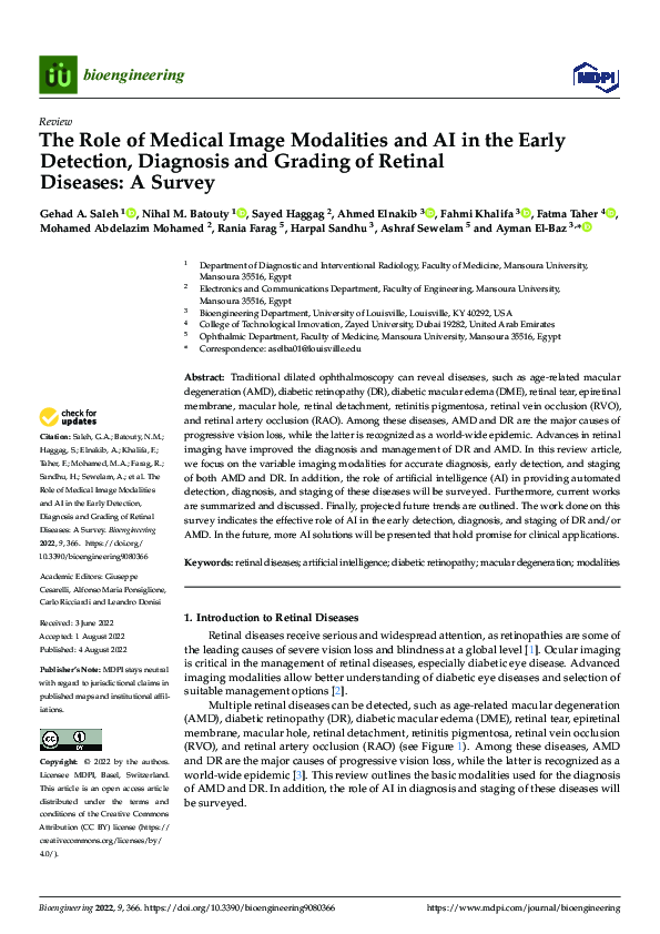 (PDF) The Role of Medical Image Modalities and AI in the Early ...