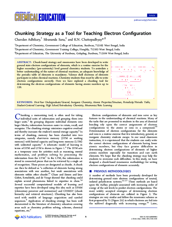 (PDF) Chunking Strategy as a Tool for Teaching Electron Configuration