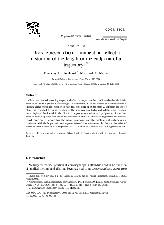 (PDF) Does representational momentum reflect a distortion of the length ...