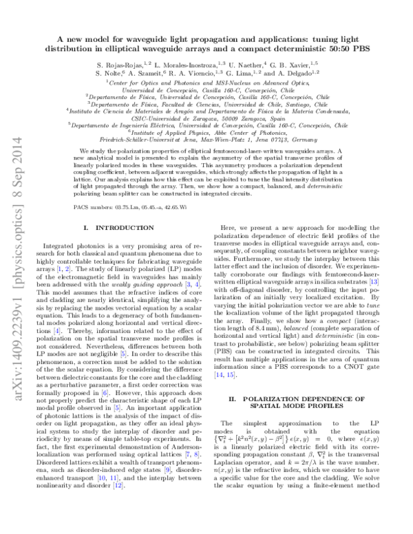 Pdf A New Model For Waveguide Light Propagation And Applications Tuning Light Distribution In