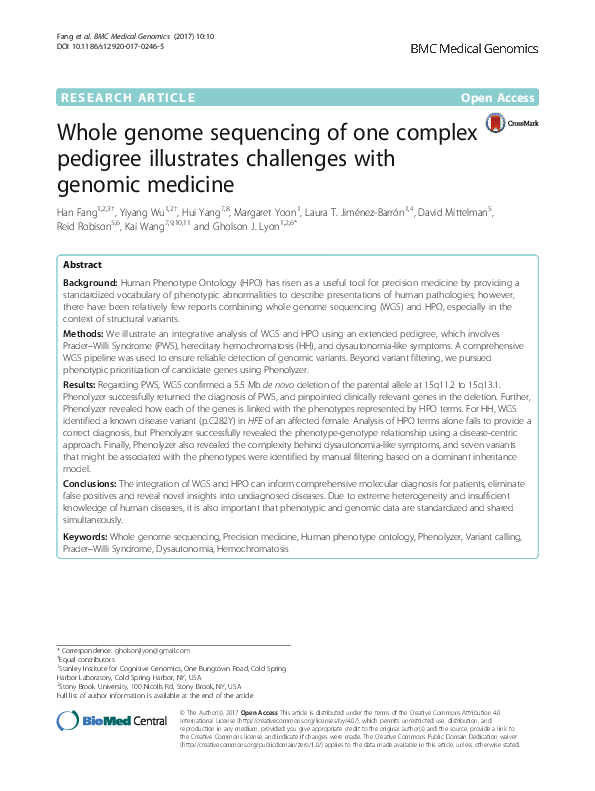 (PDF) Whole genome sequencing of one complex pedigree illustrates ...