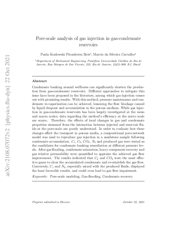 (PDF) Pore-scale analysis of gas injection in gas-condensate reservoirs
