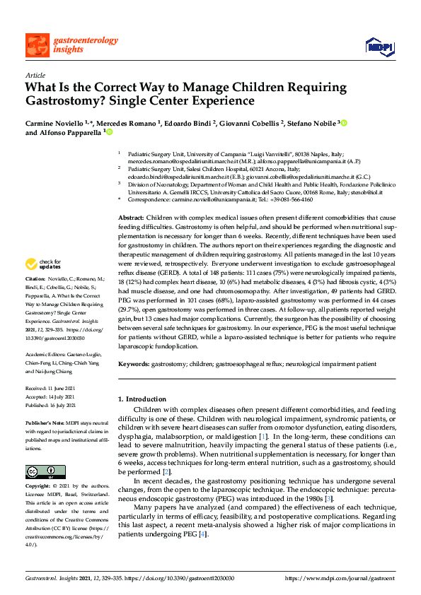 (PDF) What Is the Correct Way to Manage Children Requiring Gastrostomy ...