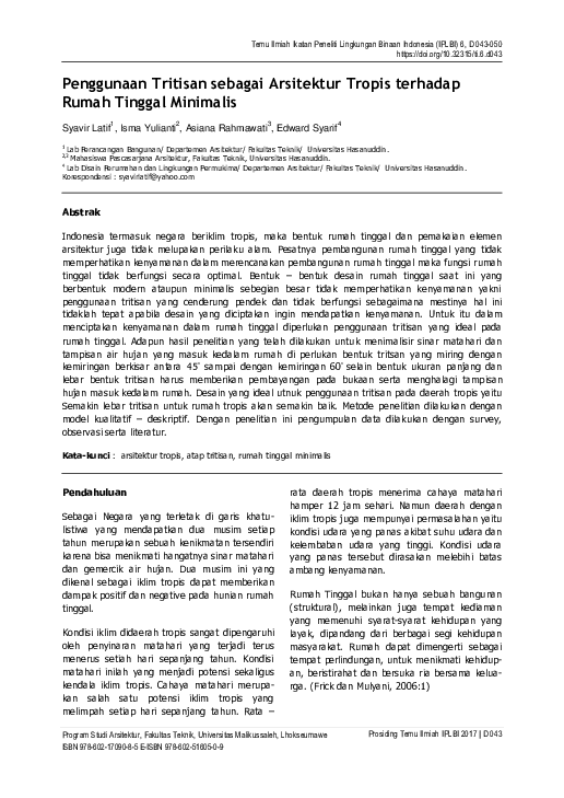 (PDF) Penggunaan Tritisan sebagai Arsitektur Tropis terhadap Rumah ...