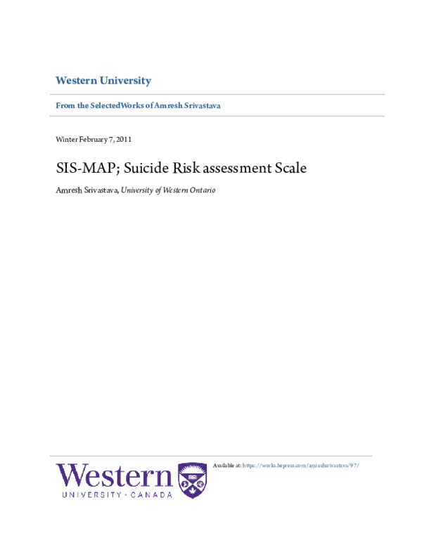 (PDF) SIS-MAP; Suicide Risk assessment Scale