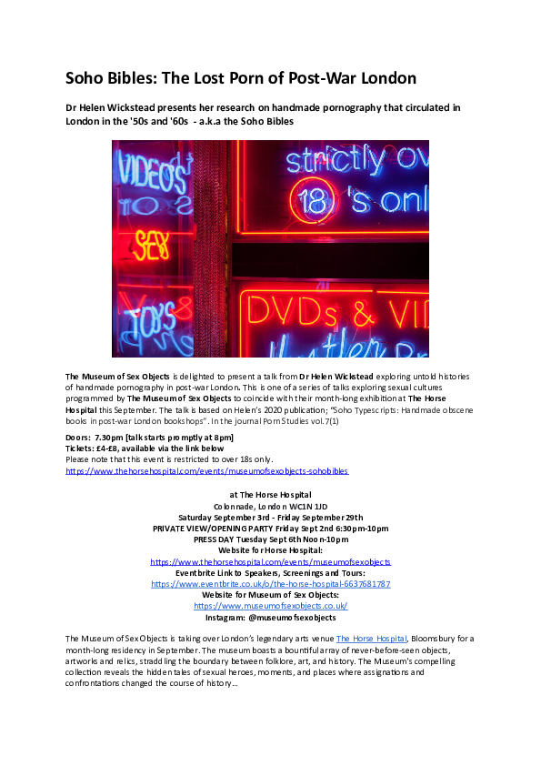 (DOC) Soho Bibles: The Lost Porn of Post-War London