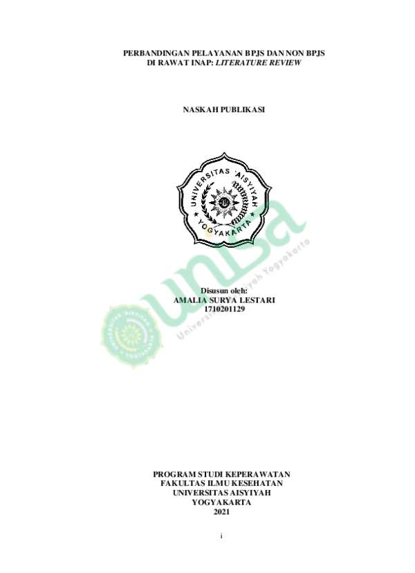 (PDF) Perbandingan Pelayanan BPJS Dan Non BPJS DI Rawat Inap ...