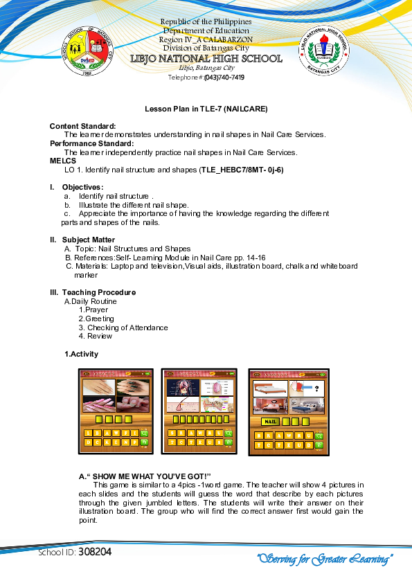 (PDF) Lesson Plan in TLE