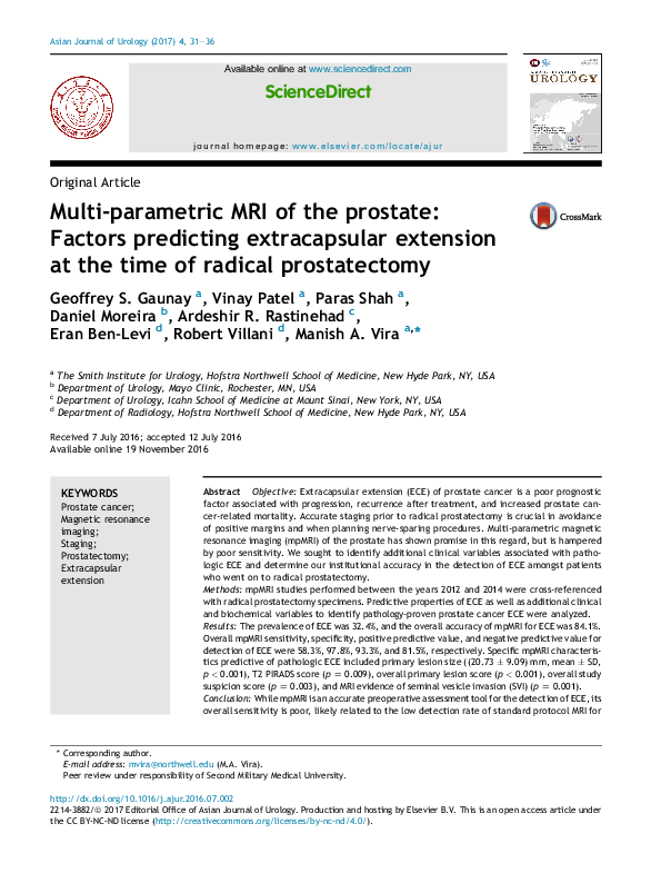 (PDF) Multi-parametric MRI of the prostate: Factors predicting ...