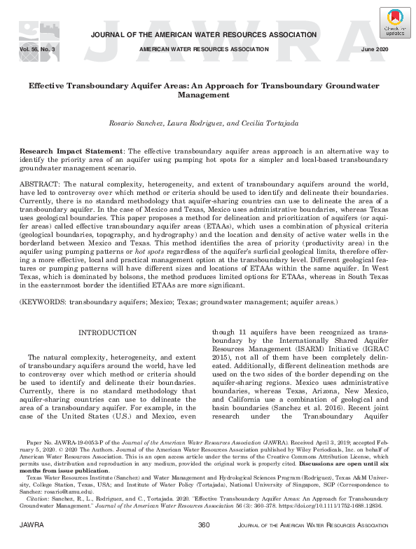 (PDF) Effective Transboundary Aquifer Areas: An Approach for ...