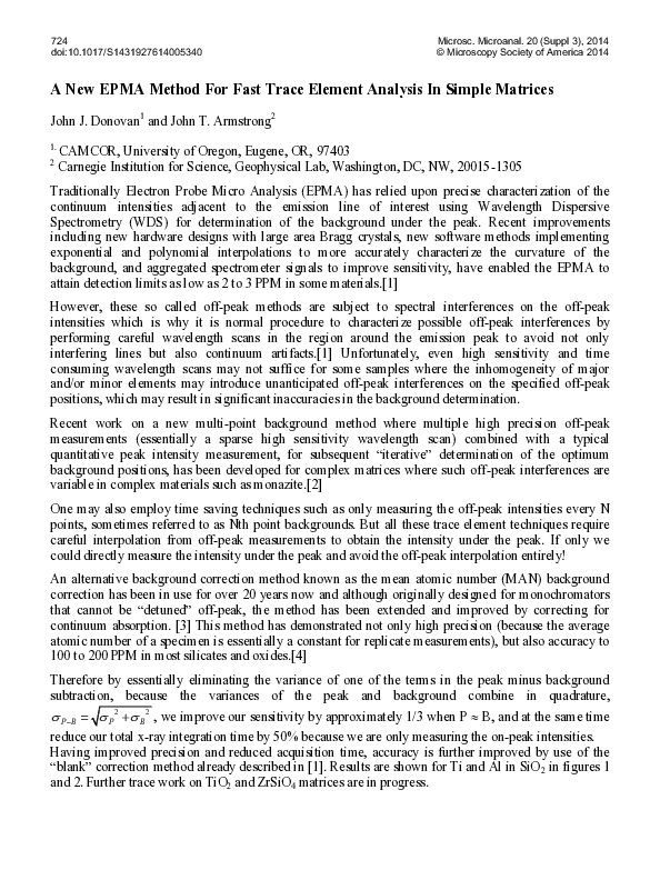 (PDF) A new EPMA method for fast trace element analysis in simple matrices