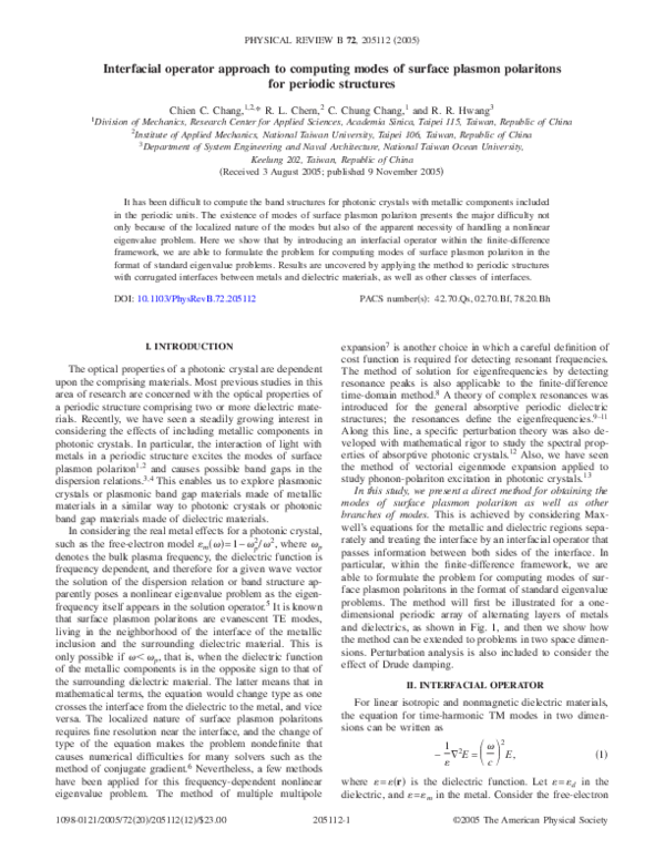 (PDF) Interfacial operator approach to computing modes of surface plasmon polaritons for ...