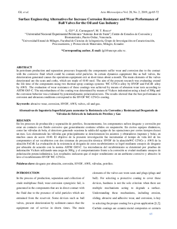 (PDF) Surface Engineering Alternatives for Increase Corrosion Resistance and Wear Performance of ...