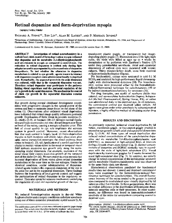 (PDF) Retinal dopamine and form-deprivation myopia