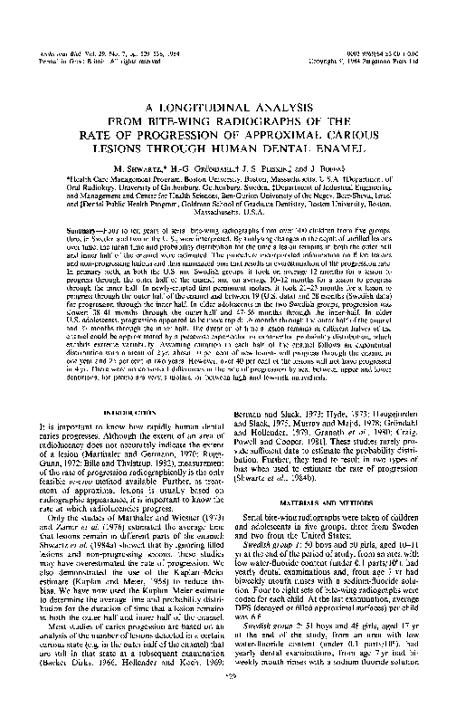 (PDF) A longitudinal analysis from bite-wing radiographs of the rate of ...