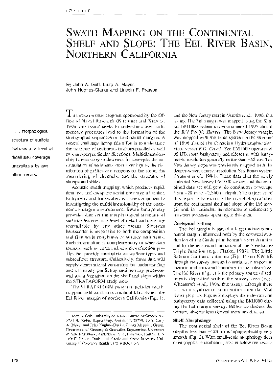 (PDF) Swath Mapping on the Continental Shelf and Slope: The Eel River ...