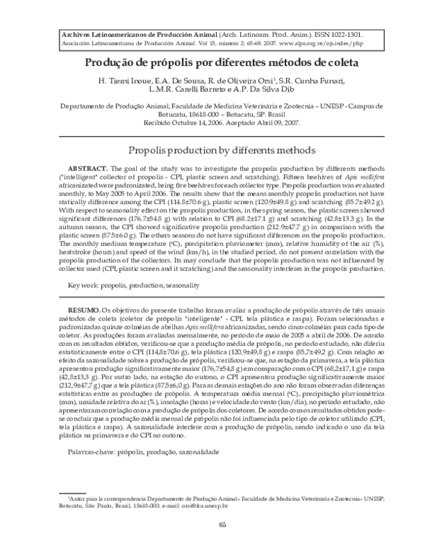 (PDF) Propolis production by differents methods