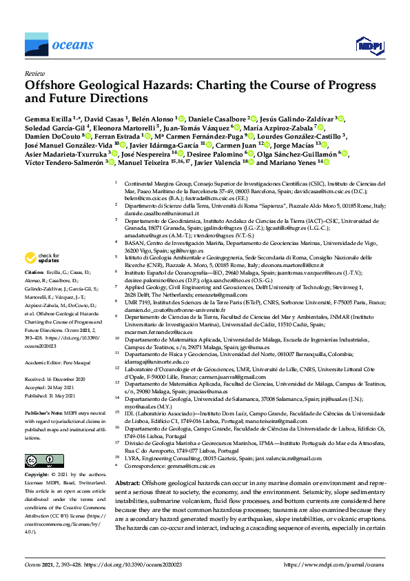 (PDF) Offshore Geological Hazards: Charting the Course of Progress and ...