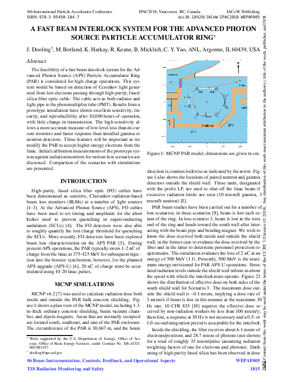 (PDF) A Fast Beam Interlock System for the Advanced Photon Source Particle Accumulator Ring