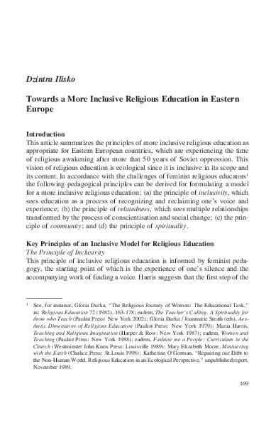(PDF) Towards a More Inclusive Religions Education in Eastern Europe