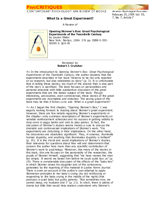 (PDF) What Is a Great Experiment?