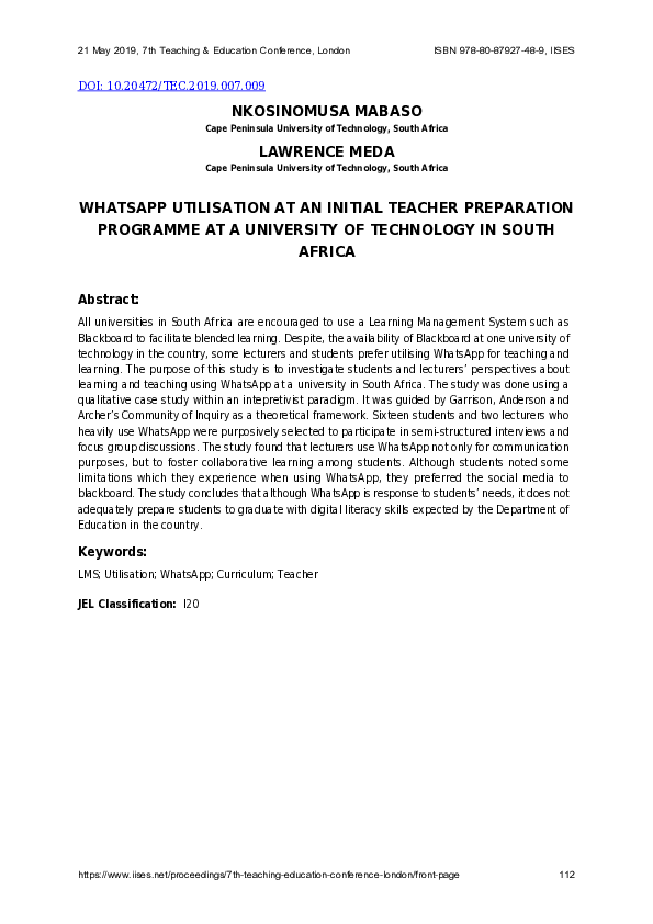 (PDF) Xitsonga in South Africa