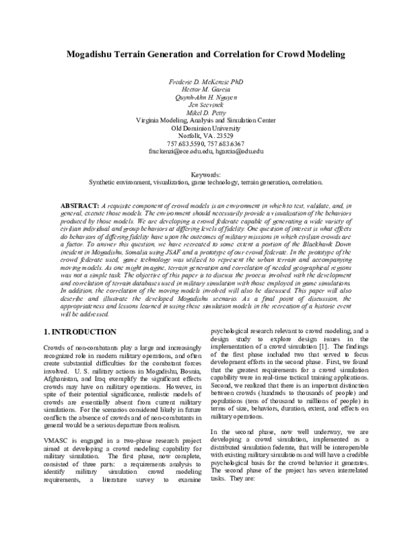 (PDF) Mogadishu terrain generation and correlation for crowd modeling