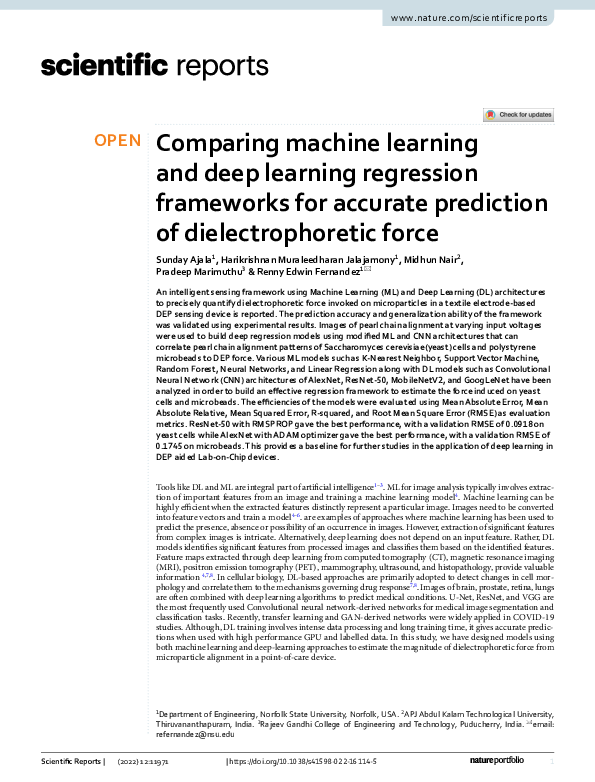 (PDF) Comparing machine learning and deep learning regression ...