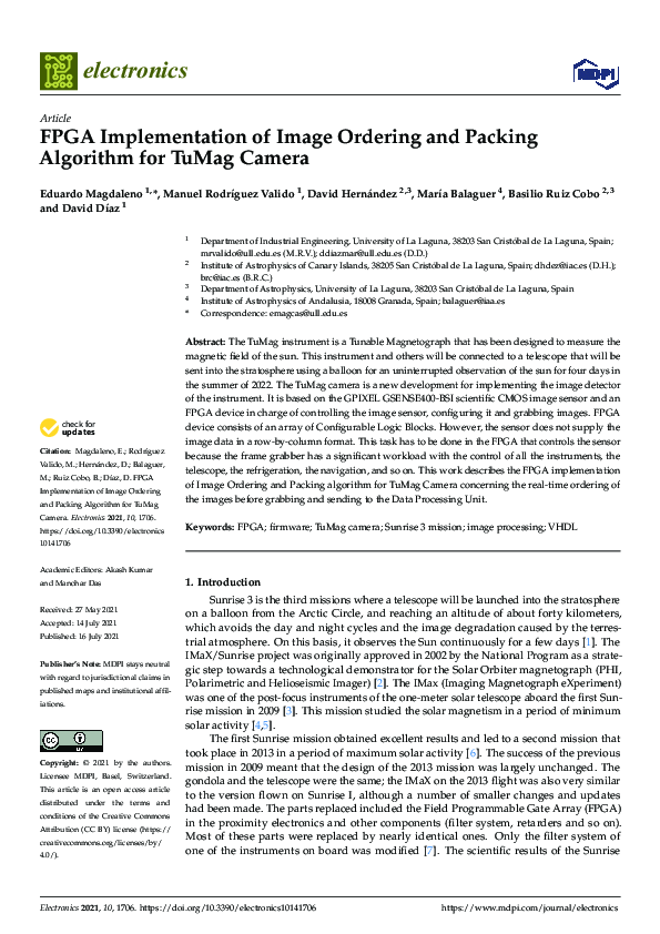 (PDF) FPGA Implementation of Image Ordering and Packing Algorithm for TuMag Camera | Basilio ...