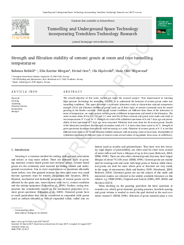 (PDF) Strength and filtration stability of cement grouts at room and ...