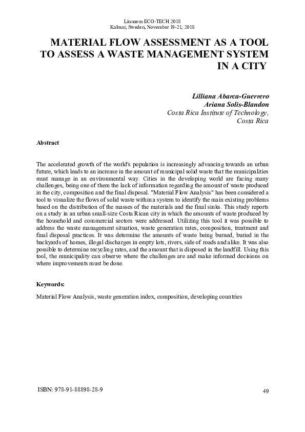 (PDF) Material flow assessment as a tool to assess a waste management ...