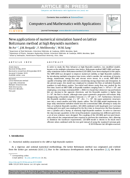 (PDF) New applications of numerical simulation based on lattice Boltzmann method at high ...