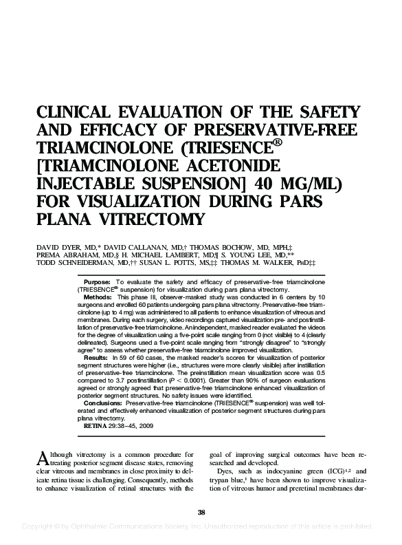 (PDF) Clinical Evaluation of the Safety and Efficacy of Preservative ...