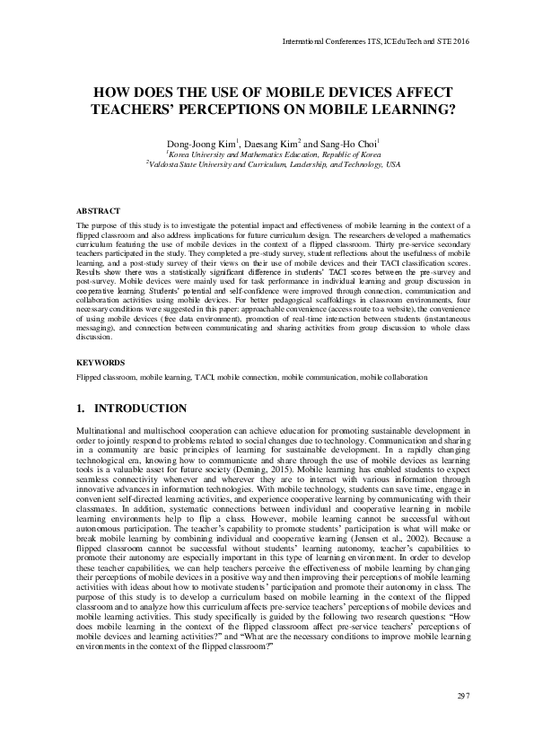 (PDF) How Does the Use of Mobile Devices Affect Teachers' Perceptions ...