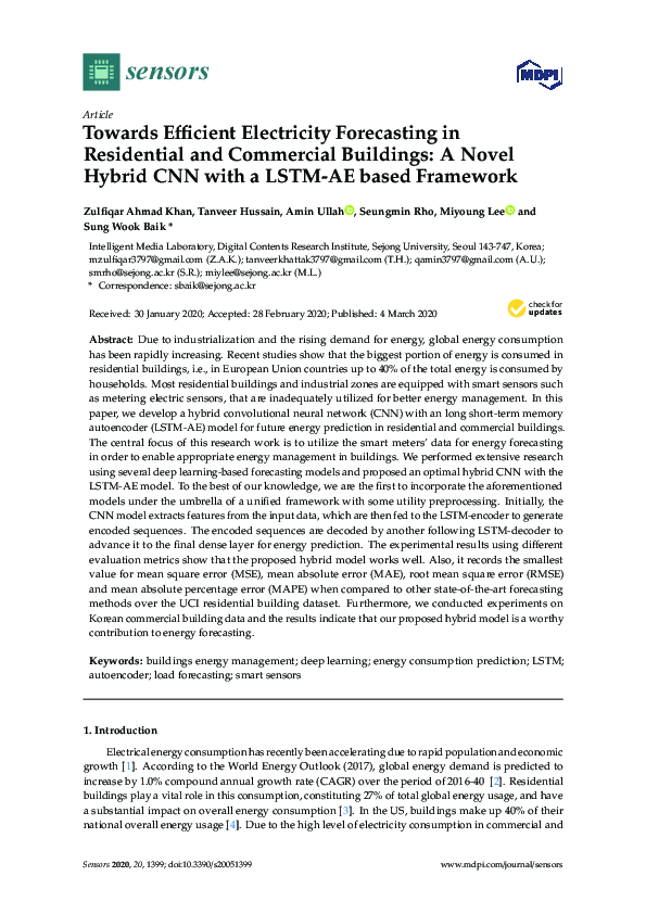 Pdf Towards Efficient Electricity Forecasting In Residential And