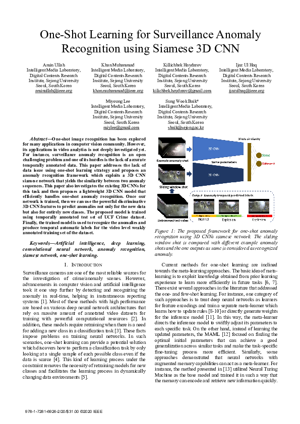(PDF) One-Shot Learning for Surveillance Anomaly Recognition using ...