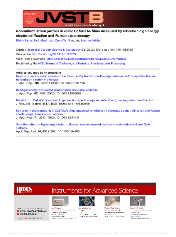 (PDF) Nonuniform strain profiles in cubic CdS/GaAs films measured by ...
