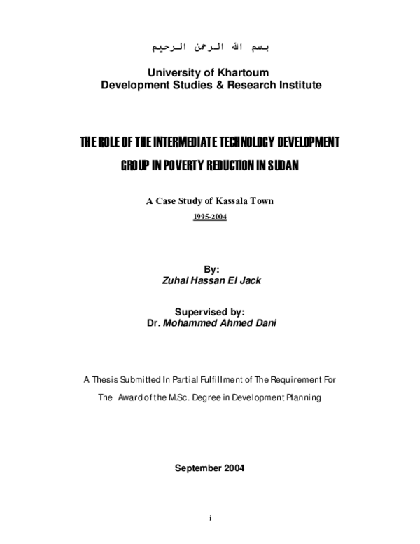 (PDF) The Role of the Intermediate Technology Development Group in ...