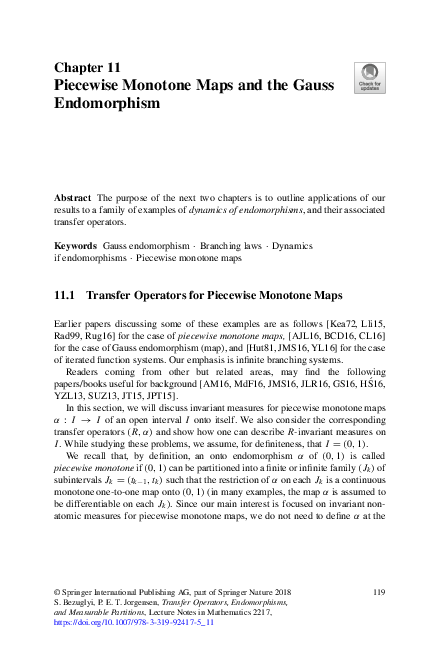(PDF) Piecewise Monotone Maps and the Gauss Endomorphism