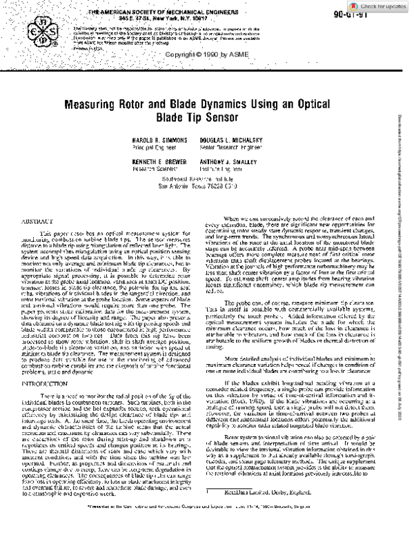 (PDF) Measuring Rotor and Blade Dynamics Using an Optical Blade Tip Sensor