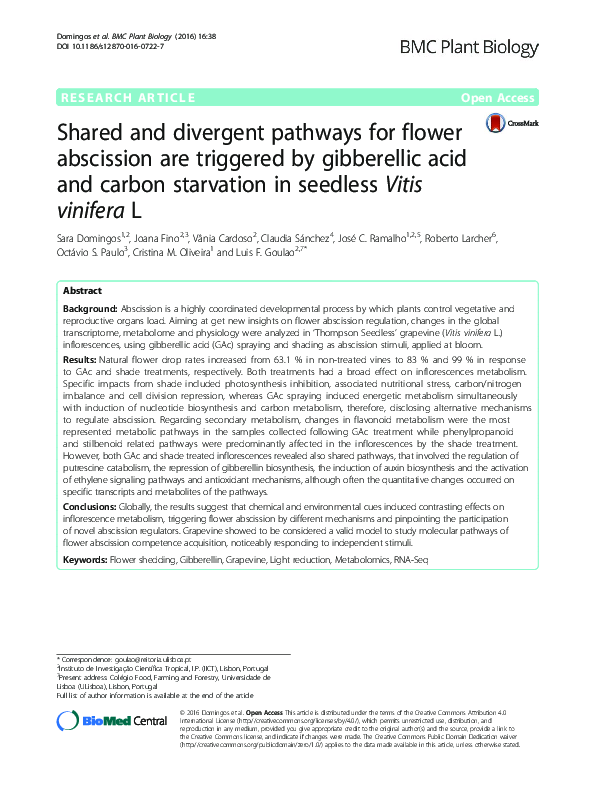 (PDF) Shared and divergent pathways for flower abscission are triggered ...