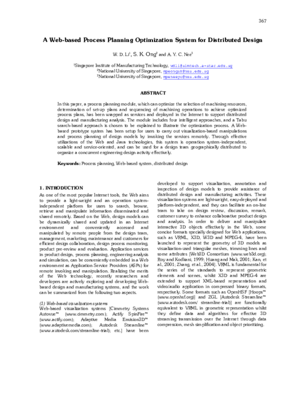 (PDF) A Web-based process planning optimization system for distributed design