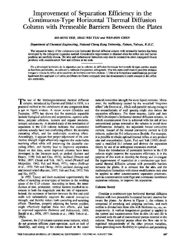 (PDF) Improvement of separation efficiency in the continuous-type ...