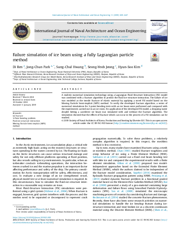 (PDF) Failure simulation of ice beam using a fully Lagrangian particle ... (PDF) Failure simulation of ice beam using a fully Lagrangian particle ...