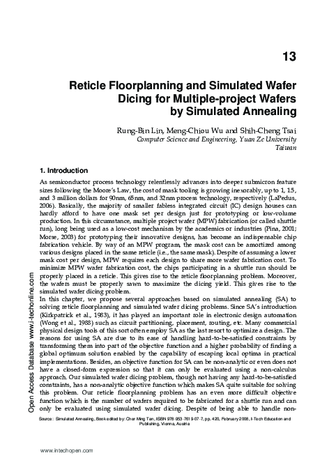 (PDF) 3 Reticle Floorplanning and Simulated Wafer Dicing for Multiple ...