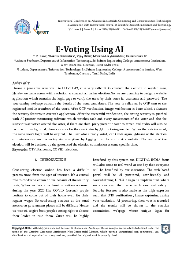 (PDF) E-Voting Using AI