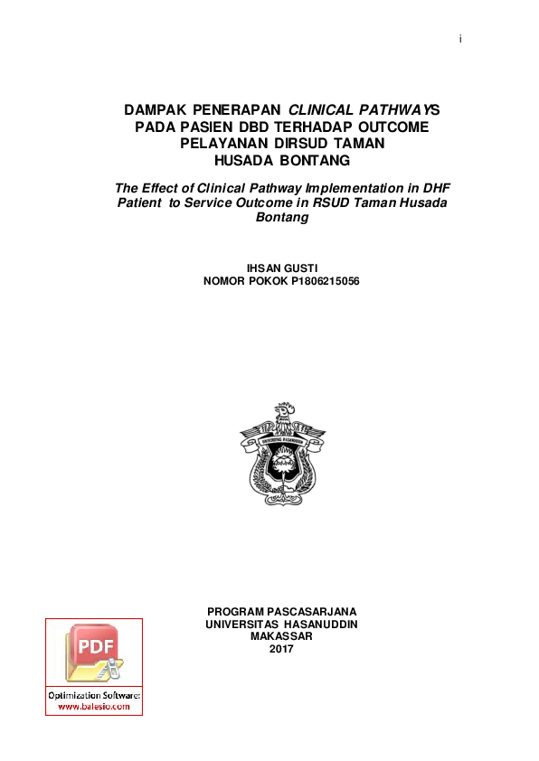 (PDF) DAMPAK PENERAPAN CLINICAL PATHWAYS PADA PASIEN DBD TERHADAP ...