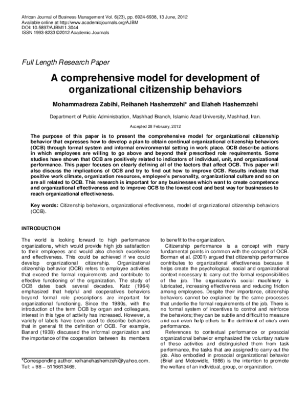 (PDF) A comprehensive model for development of organizational ...