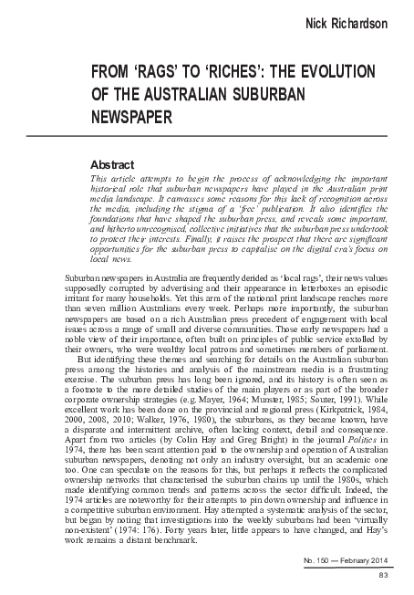 (PDF) From ‘Rags' to ‘Riches’: The Evolution of the Australian Suburban ...